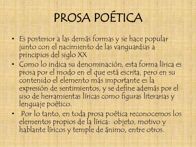 Formas del genero lirico