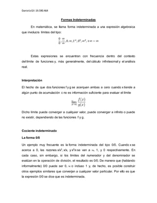 Formas indeterminadas | DOCX