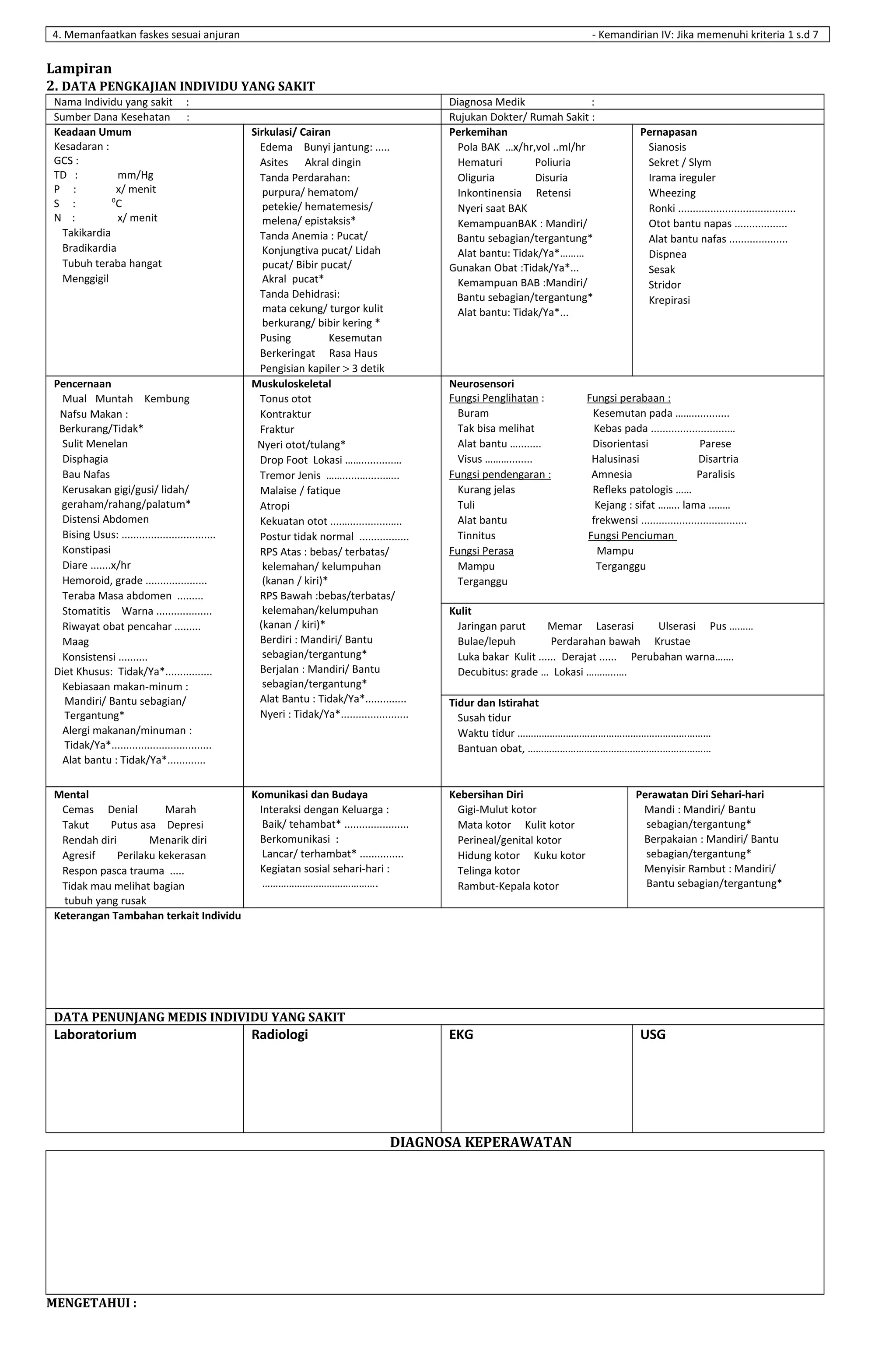 Format Asuhan Keluarga (Perkesmas) | DOC