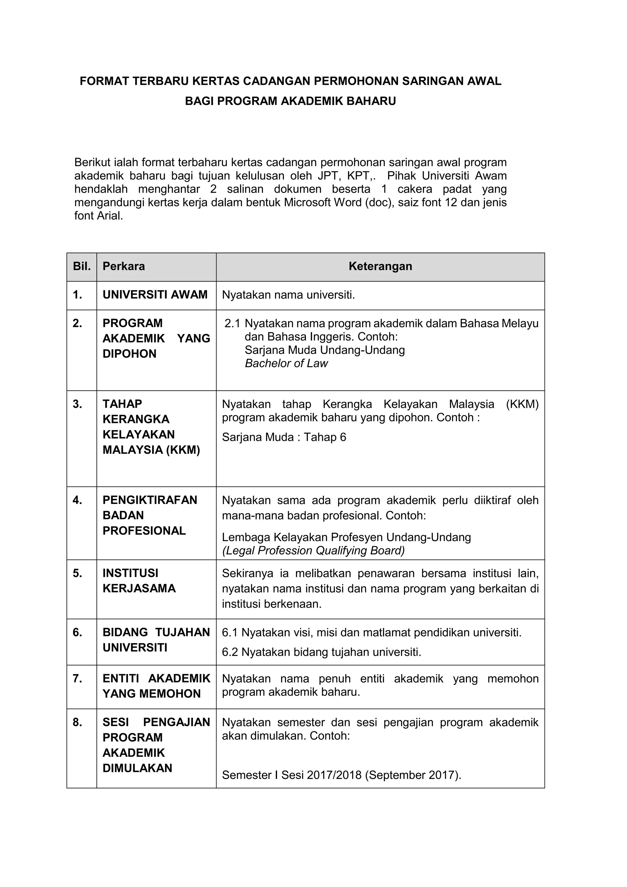 Format borang-panduan-permohonan-saringan-awal | PDF