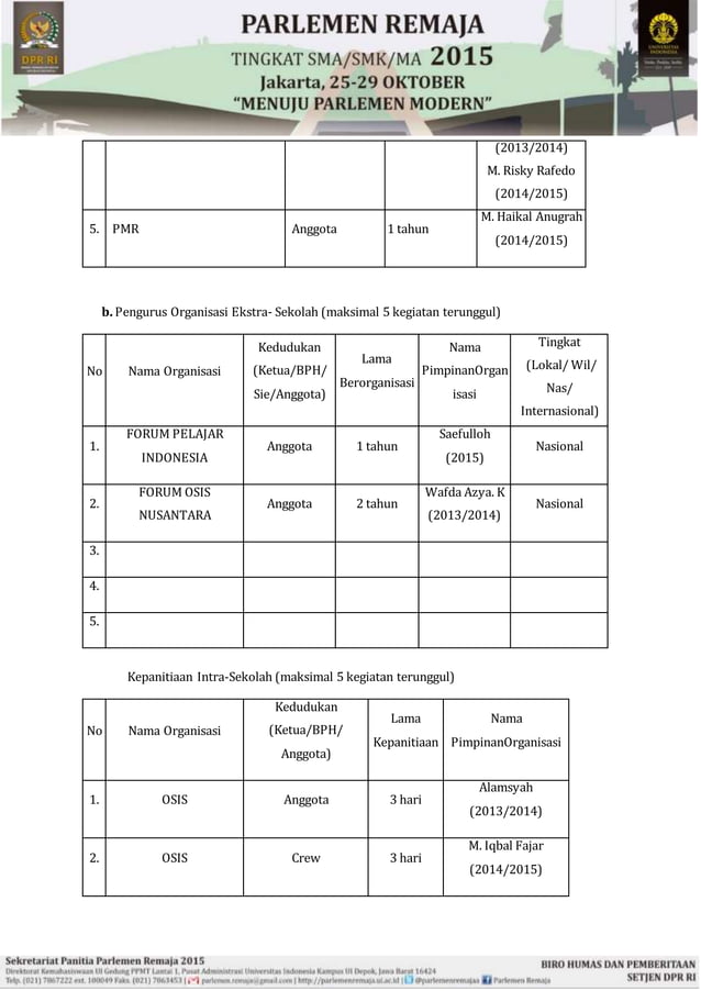 Format cv-parlemen-remaja-sella islamiah-sman 3 kayuagung | DOCX