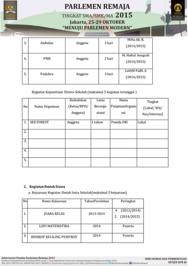 Format cv-parlemen-remaja-sella islamiah-sman 3 kayuagung | DOCX