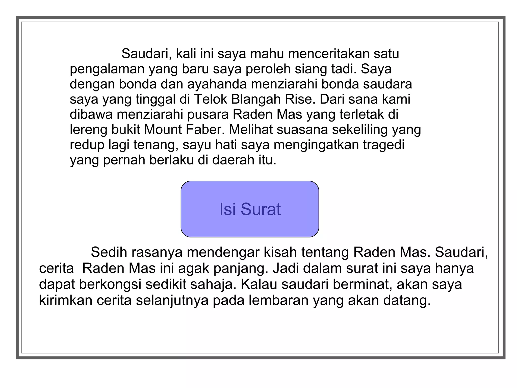 Format Surat Tidak Rasmi | PPT