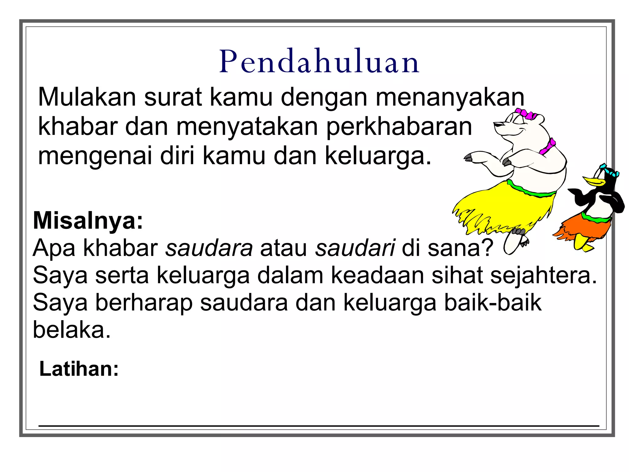 Format Surat Tidak Rasmi | PPT