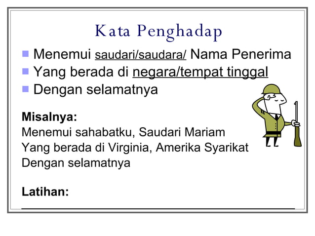 Format Surat Tidak Rasmi | PPT