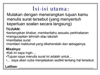 Format Surat Tidak Rasmi | PPT