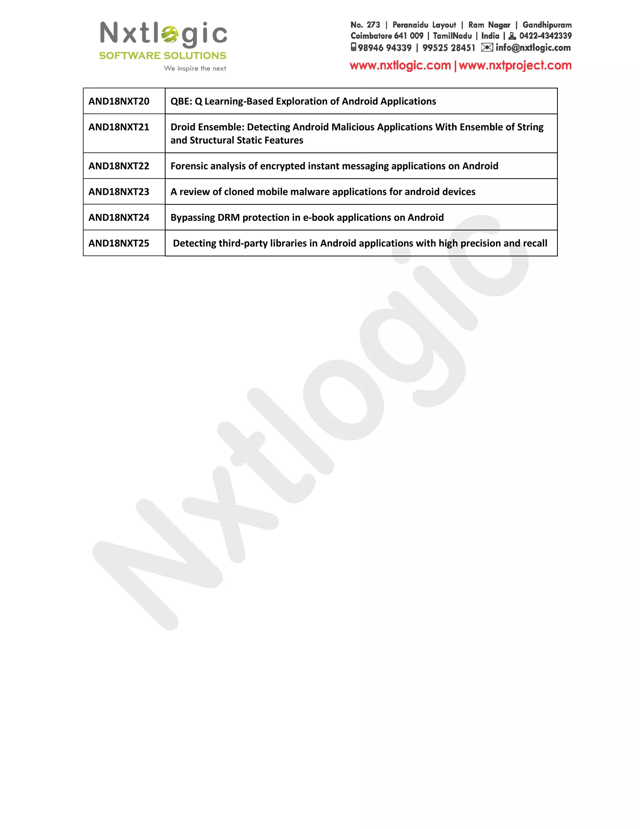 ANDROID IEEE PAPERS – 2018 PROJECT TITLES | PDF