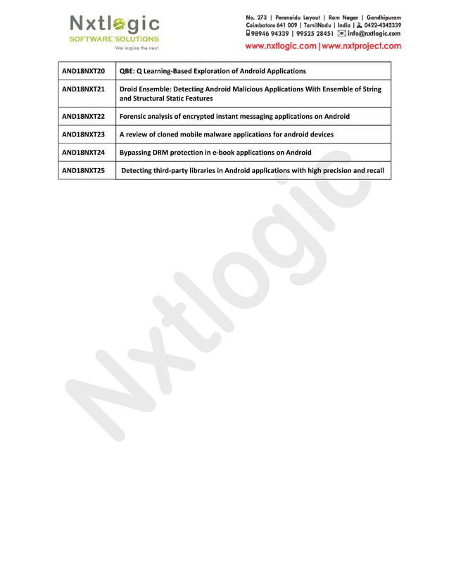 ANDROID IEEE PAPERS – 2018 PROJECT TITLES | PDF
