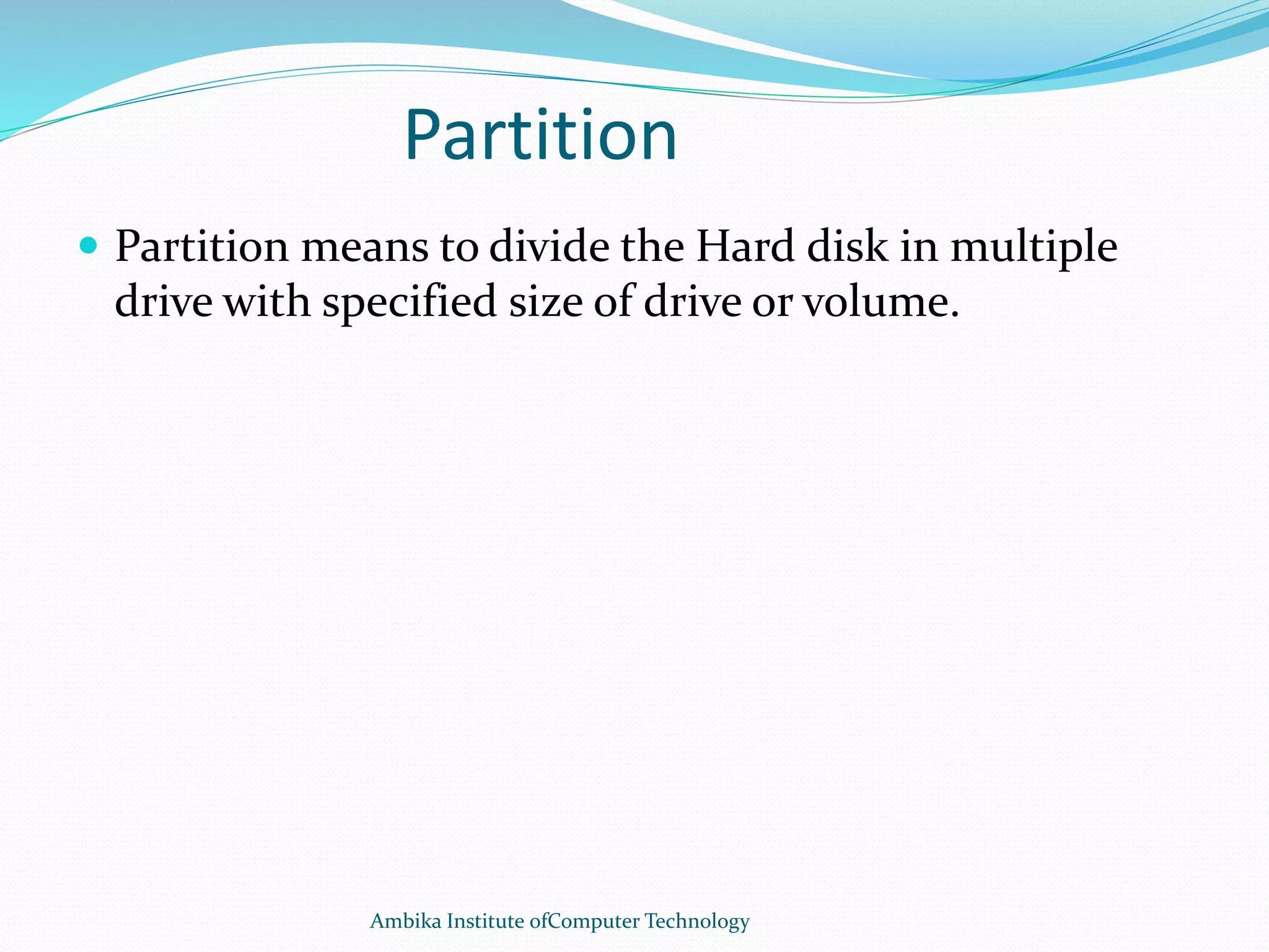 Format and partition | PPTX