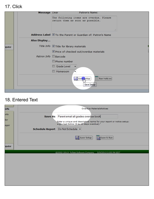 Follett Destiny, How to format and run email notices | DOC
