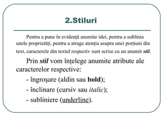Formatarea la nivel_de_caracter | PPT