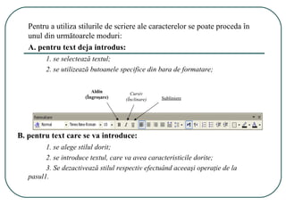 Formatarea la nivel_de_caracter | PPT