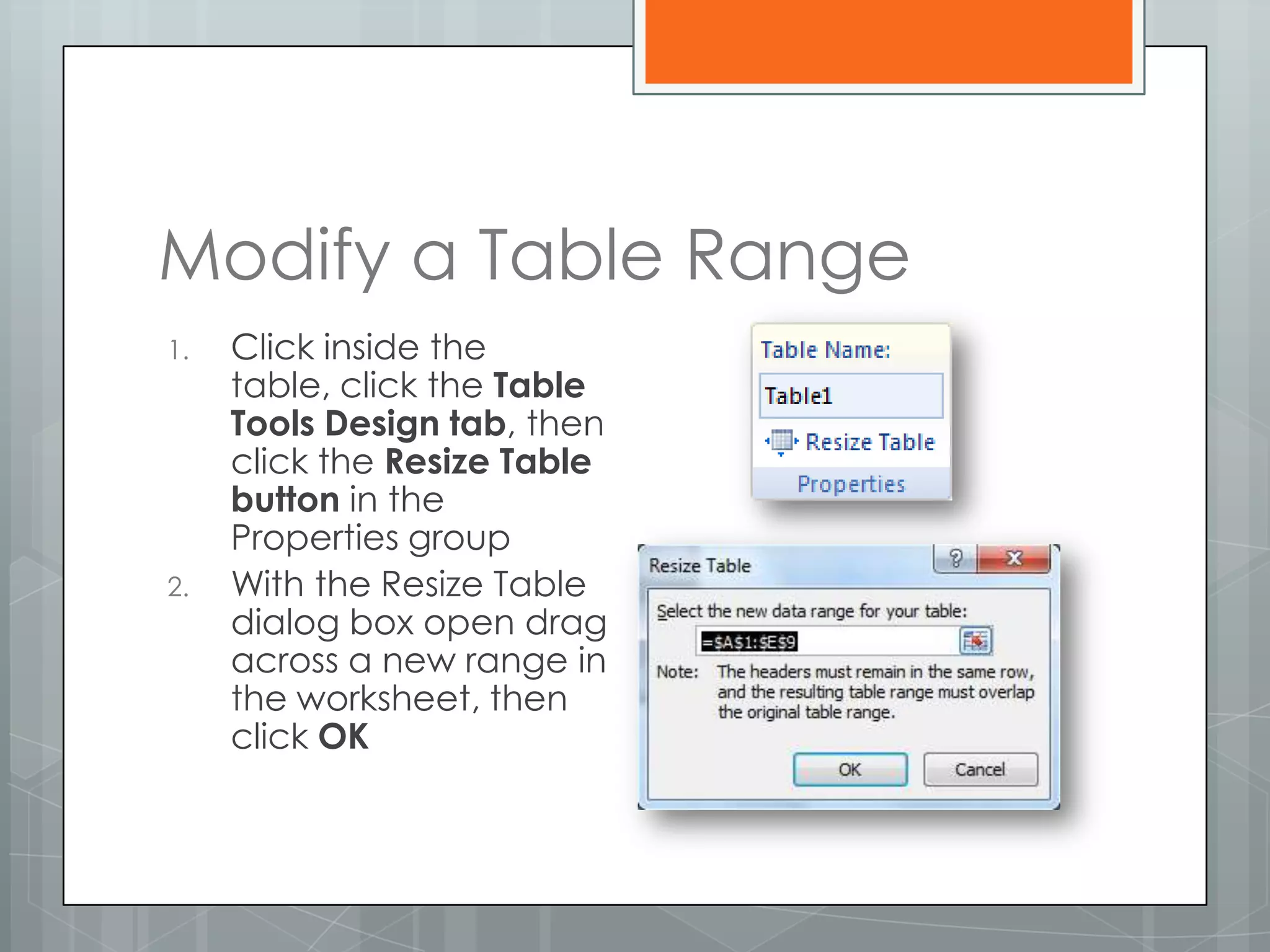 Format as a Table | PPTX