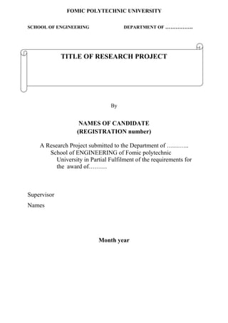 Format to properly write a degree project.docx | Educational Assessment ...