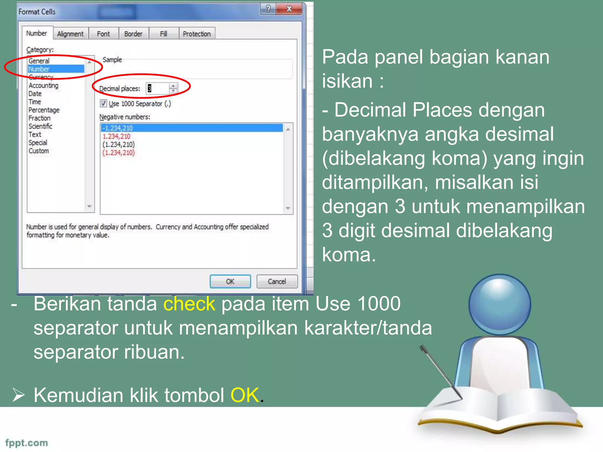 Format bilangan dan mata uang ms. excel | PPTX