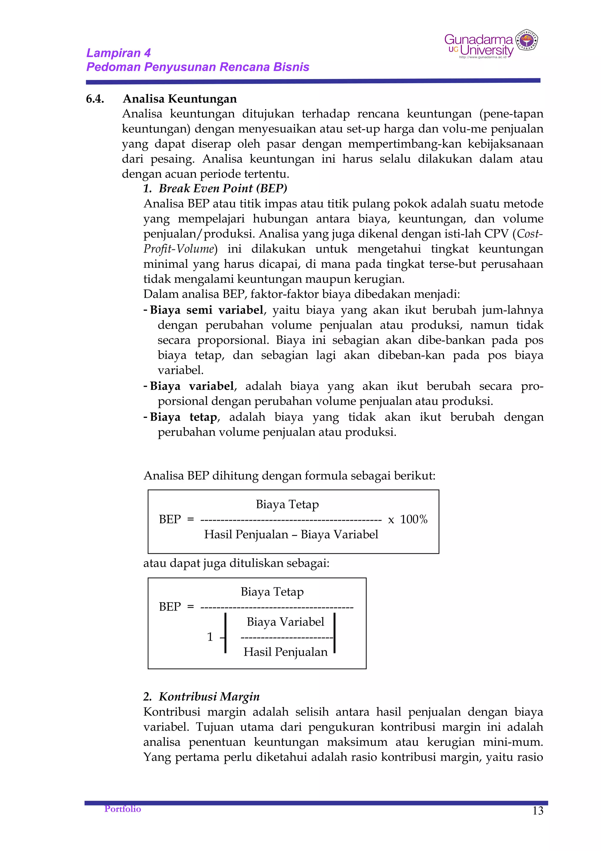 Format business plan | DOC