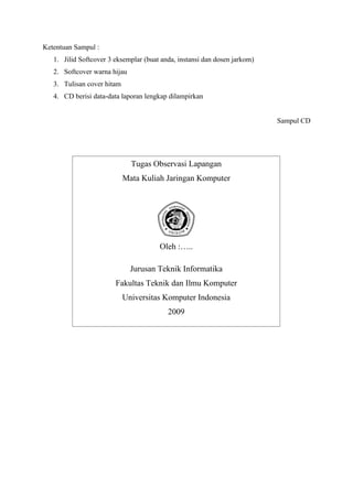 Format Cover Tugas Observasi Lapangan | DOC
