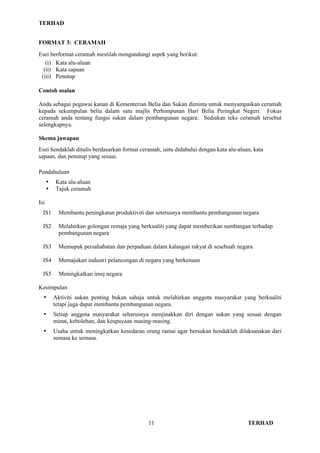 Format dan Contoh penulisan esei berformat | PDF