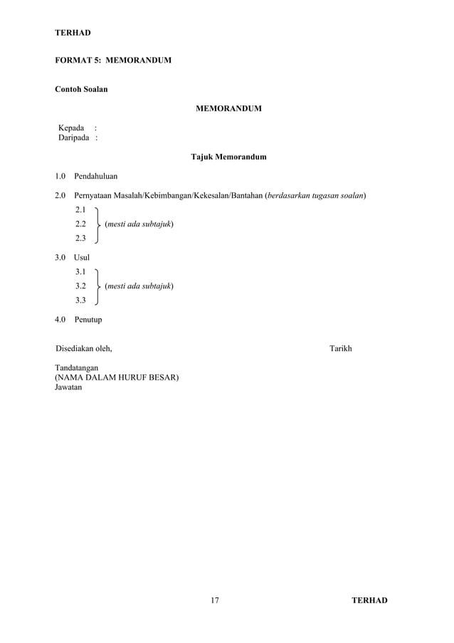 Format dan Contoh penulisan esei berformat | PDF
