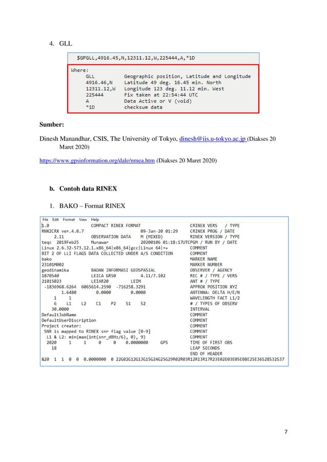 Sistem Referensi dan Penentuan Posisi - Format Data GNSS | PDF