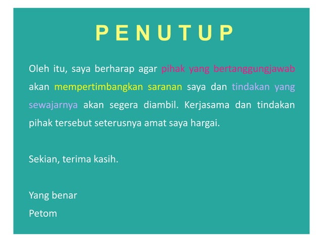 Format E-mel Rasmi | PPTX