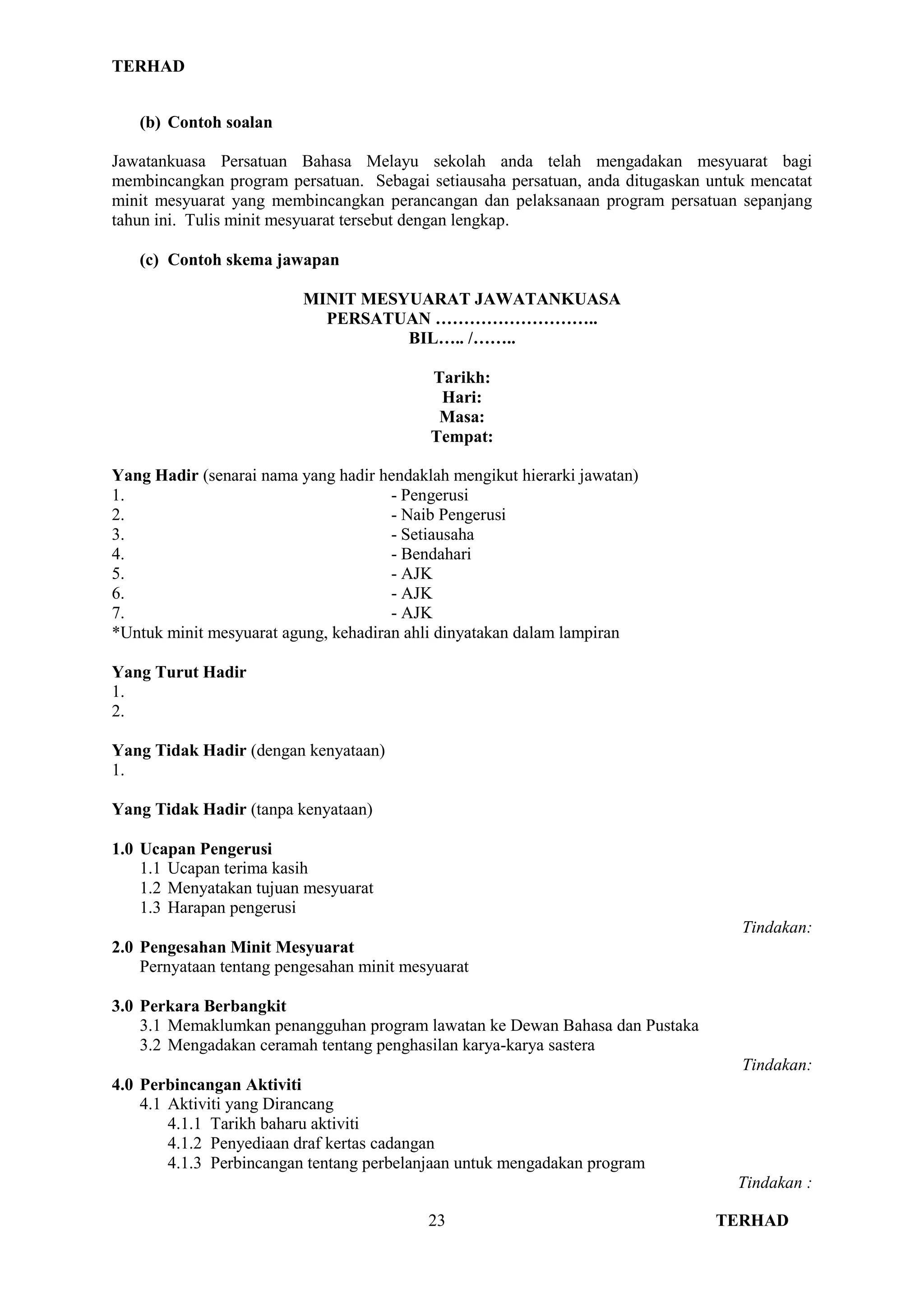 Format Esei kERJA kURSUS BM 2016 | PDF