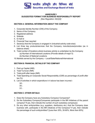 Format for business responsibility report (brr) | PDF
