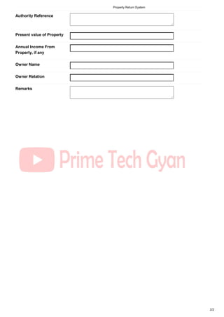 Format for collection of data for annual property return final | PDF