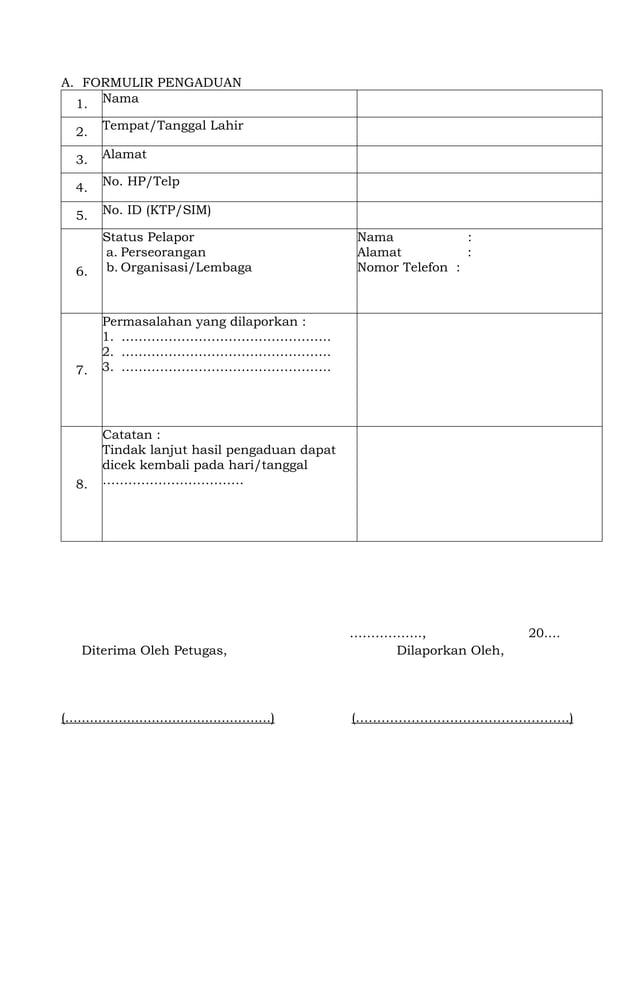 contoh format formulir pengaduan masyarakat.docx