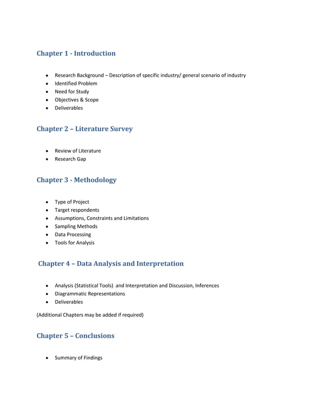 Format for project report | PDF