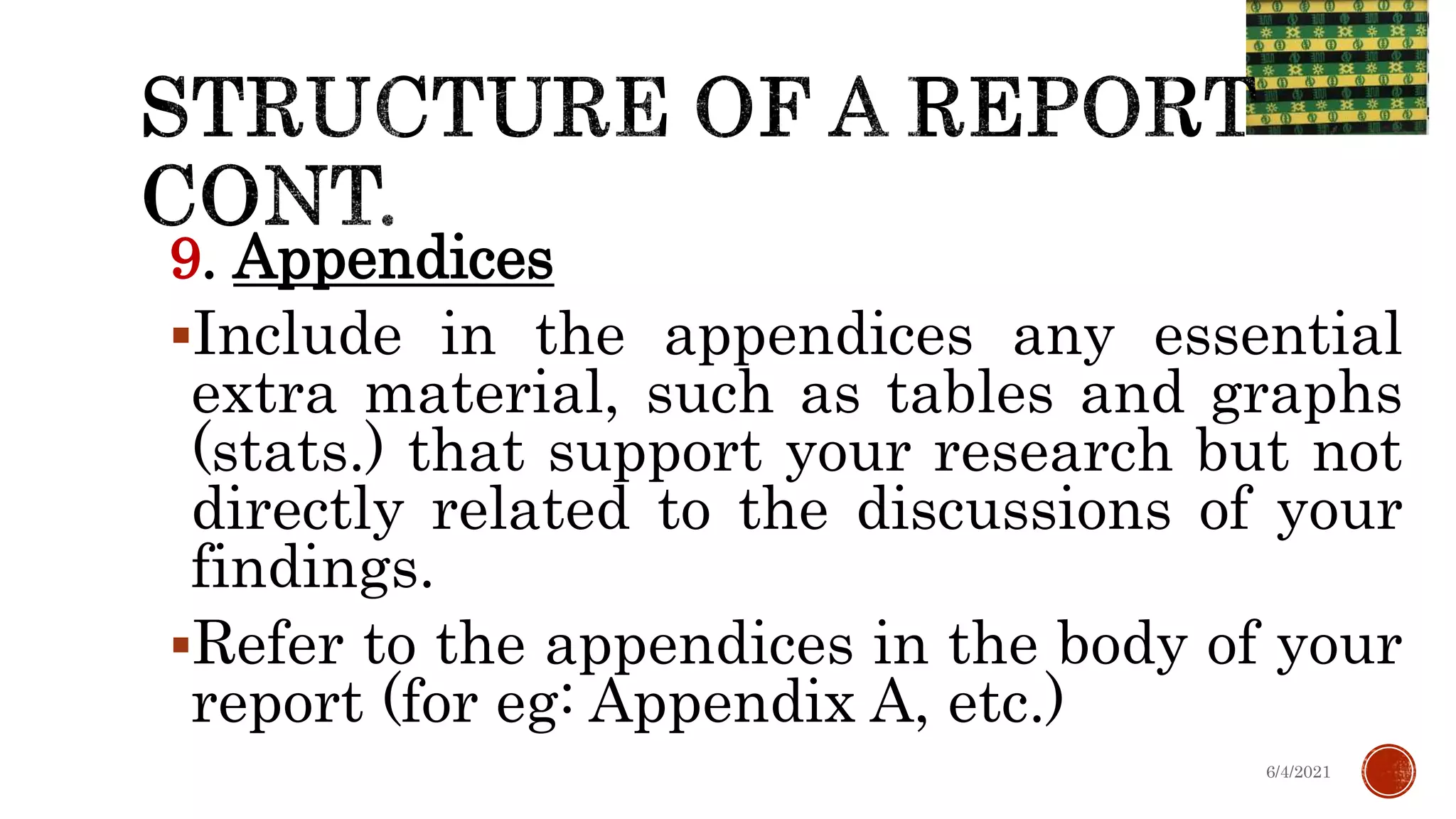 Format for report writing | PPTX