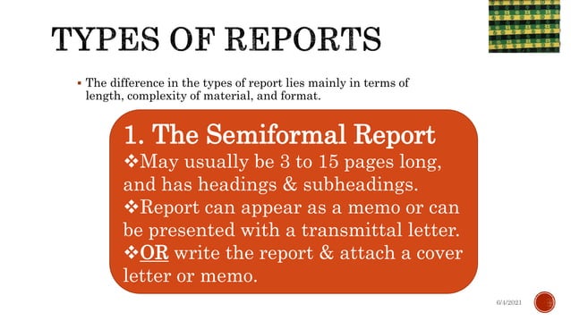 Format for report writing | PPTX