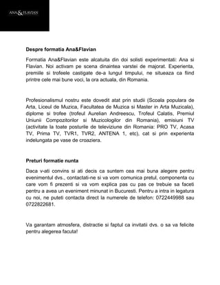 Muzica nunta Bucuresti | PDF