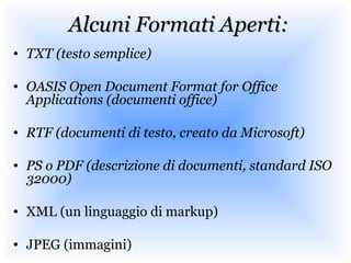 Formati Aperti Proprietari | PPT