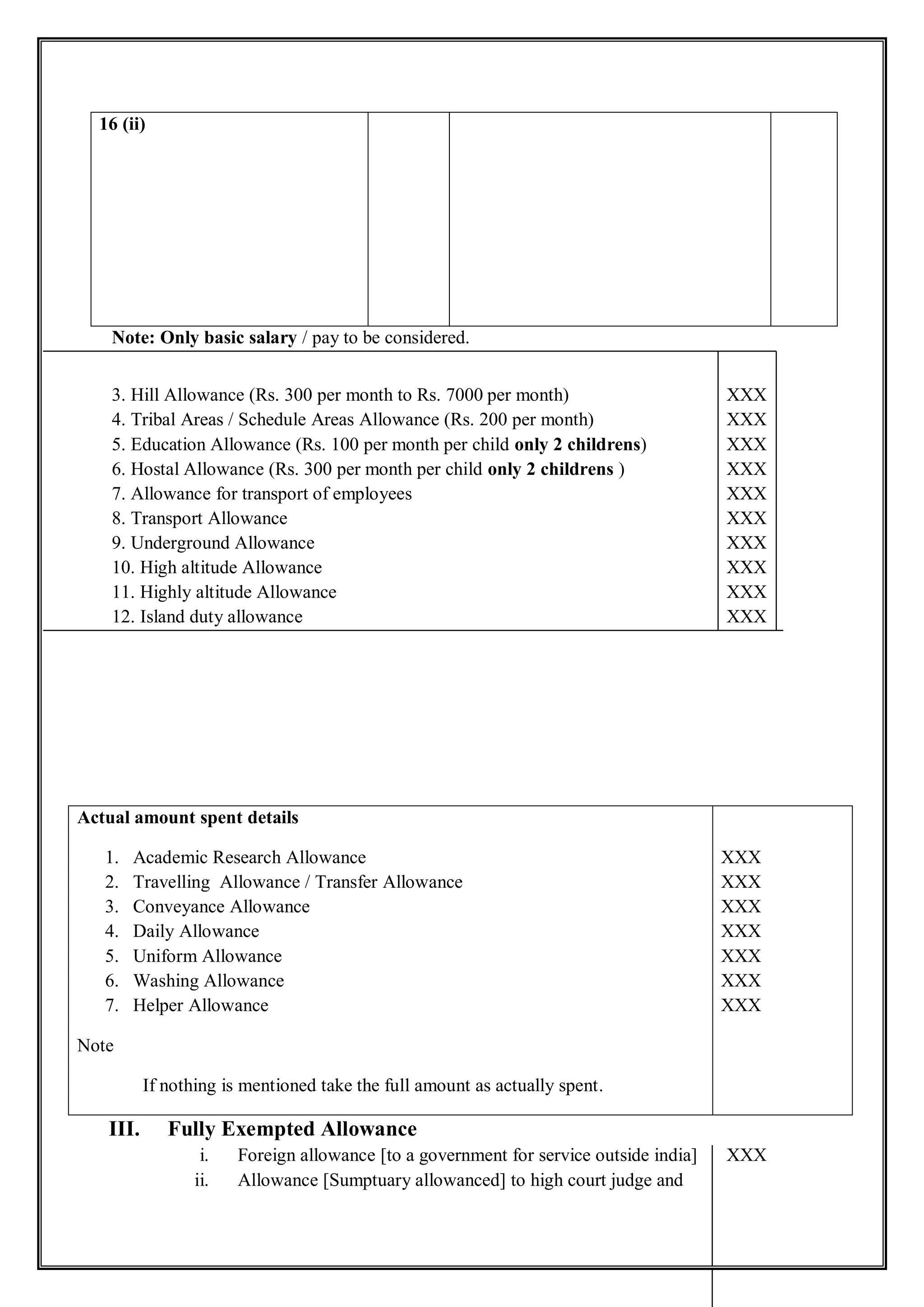 Format income from salary | PDF