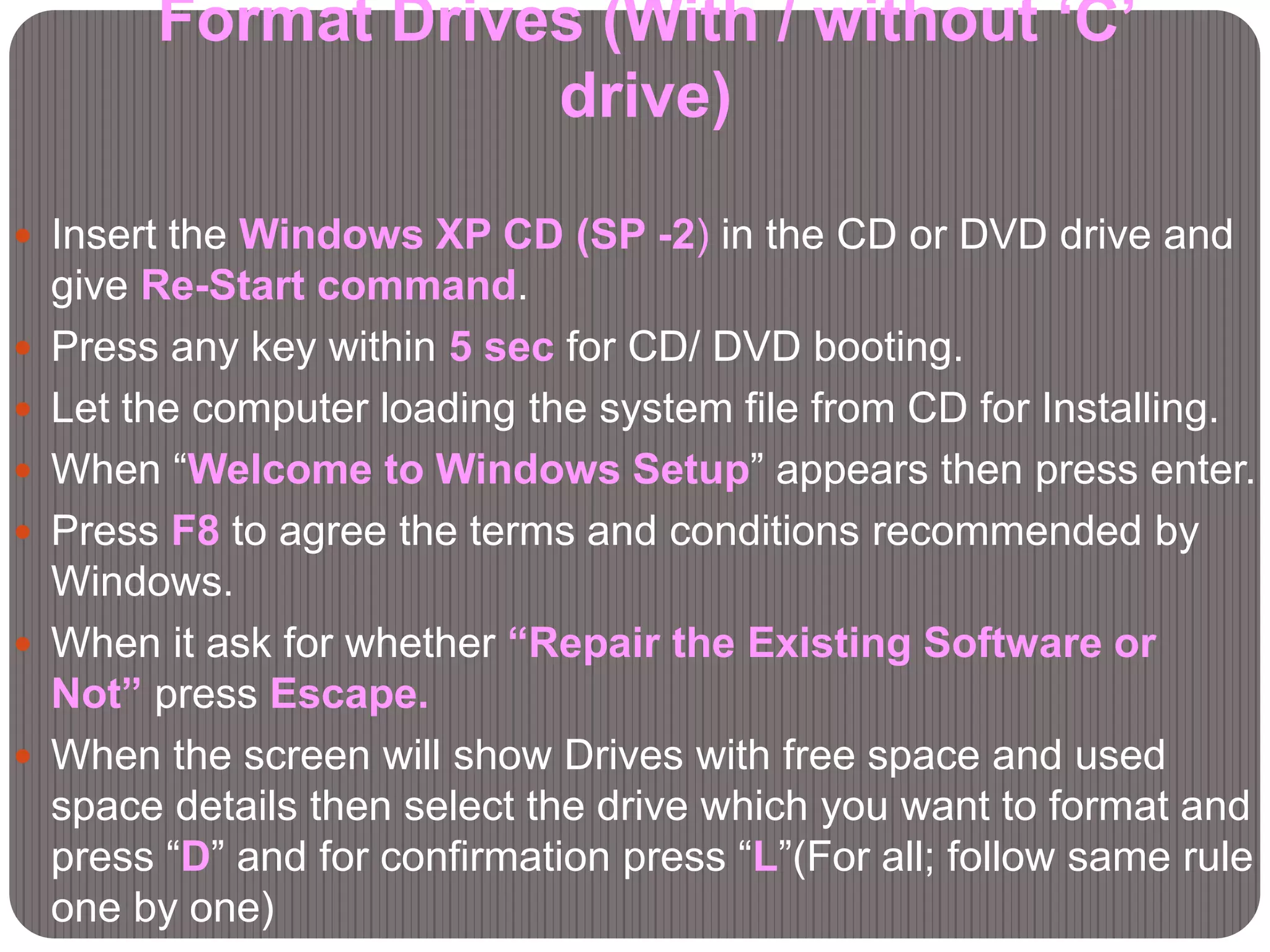 Formating computer | PPSX