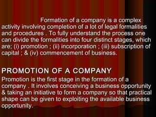 Formation of a Company | PPT