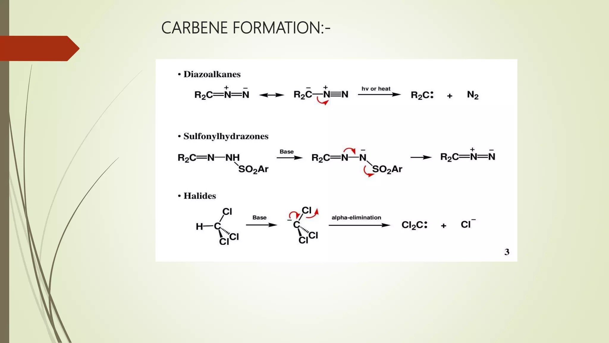 Formation and reaction of carbenes, nitrenes & free radicals | PPTX