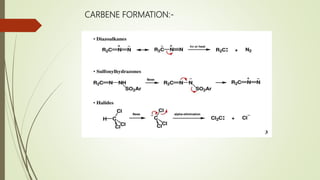 Formation and reaction of carbenes, nitrenes & free radicals | PPTX