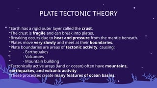 The Structure, Features, and Evolutionary Stages of Oceanic Basins ...