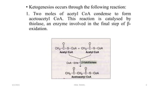 Formation and utilization of ketone bodies; ketoacidosis | PPTX
