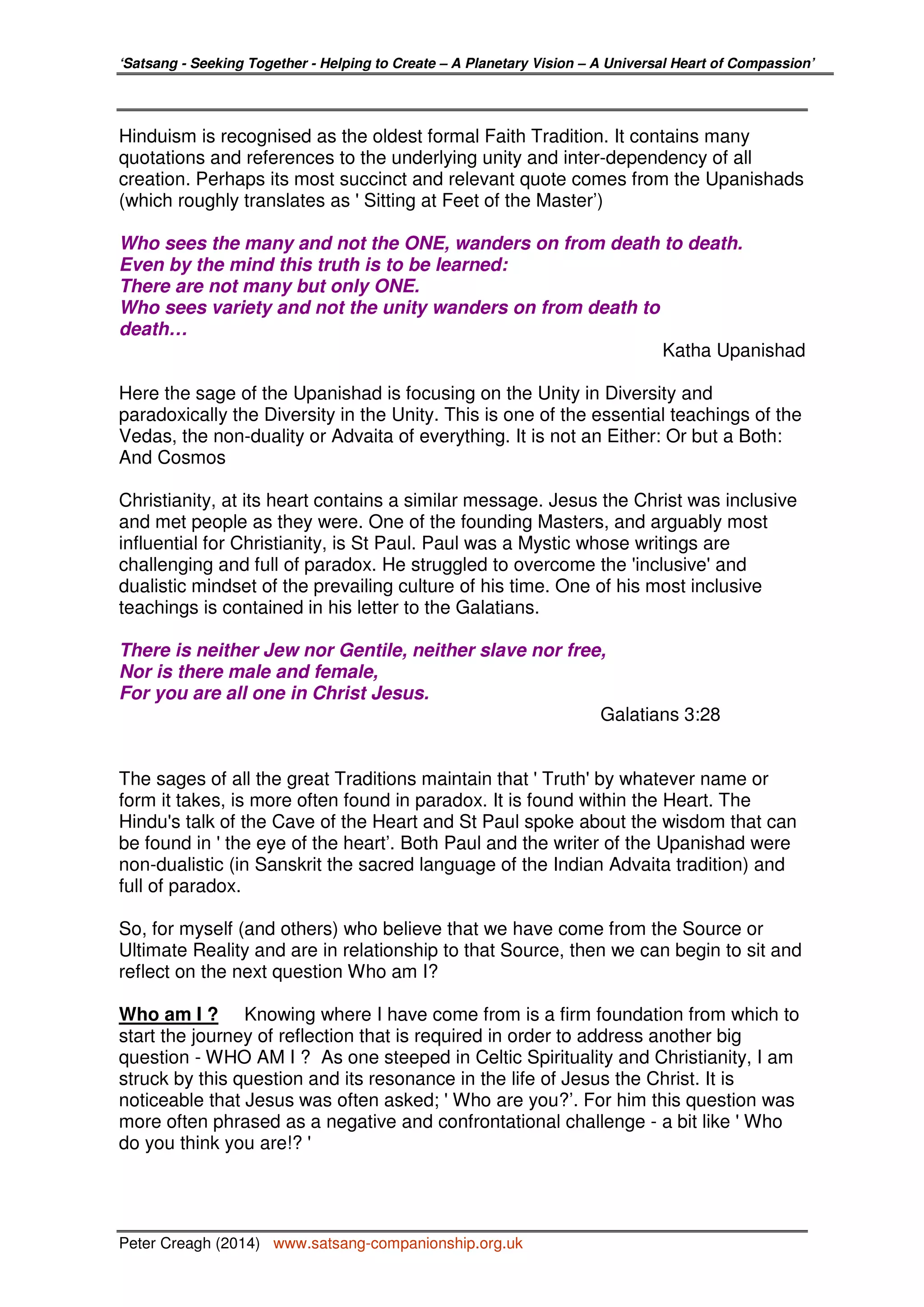 Formation before transformation Questions for the Spiritual Traveller | PDF