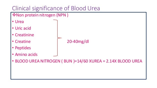 Formation & clinical significance of urea