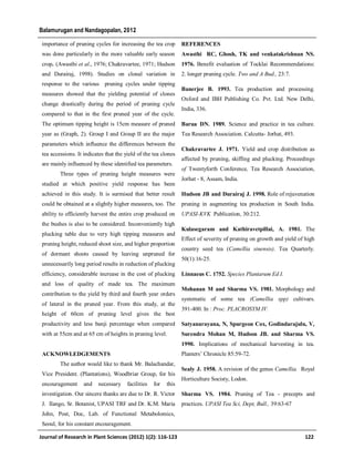 Formation, growth and productivity of the tea bush | PDF