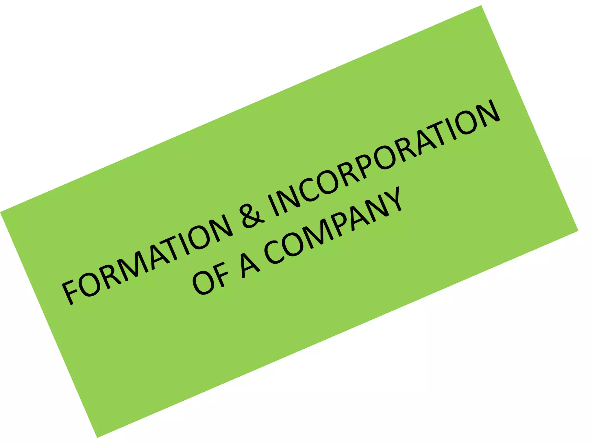 Formation & Incorporation of a Company SIR.ppt | Business | Business ...