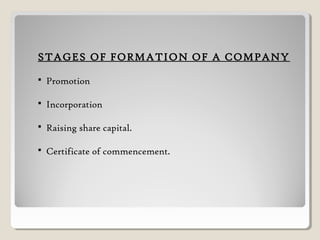 Formation of a Company | PPT