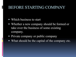 Formation of a company | PPTX