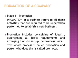 Formation of a company | PPTX
