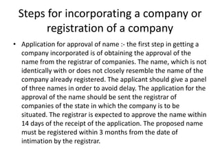 Formation of a company | PPT