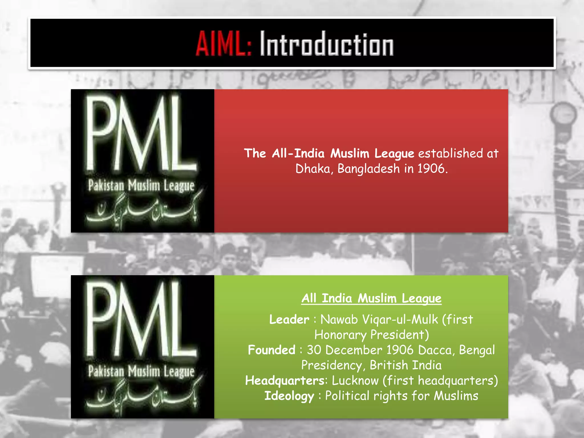 Formation of all india muslim league | PPTX